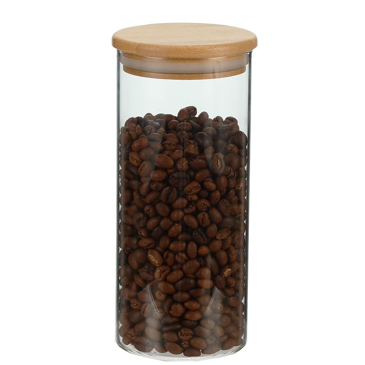 Cestari Glass Food Storage Containers Jars with Airtight Bamboo Lid 24 oz, 700 ml Pantry Organization Jar for Grains and Rice, Glass Terrarium with Lid, Spice, Coffee, Tea, and Sugar Container
