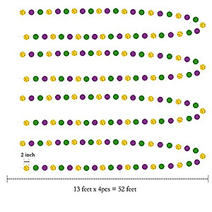Gold Purple Green Circle Dots Garland Kit Mardi Gras Decoration Paper Bead Polk Dot Streamers Fat Tuesday/Shrove Tuesday Hanging Bunting Banner Backdrop Party Supplies Baby Shower/Wedding/Birthday