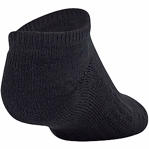 Under Armour Youth Training Cotton No Show Socks, Multipairs , Black (6-Pairs) , Small