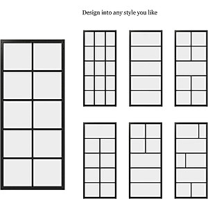 BARNSMITH 30in x84 in Glass Barn Door with Hardware Included Sfot Close Heavy Duty DIY Tempered Frosted Glass Barn Door Aluminum Frame Sliding Door Assemble Required