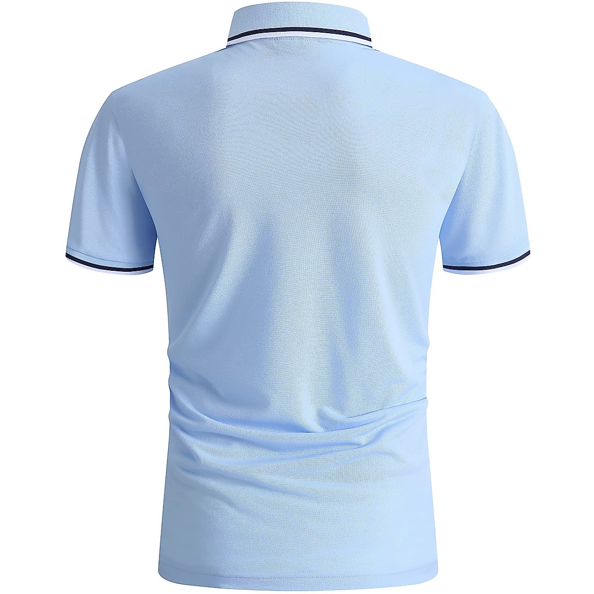 SECOOD Baby Blue Polo Shirts for Men Dry Golf Shirts Moisture Wicking Athletic Shirts for Outdoor