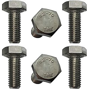 6mm x 35mm - 1.25 Pitch - 304 Stainless Steel Bolt - A2-70, Full Thread, Bright Finish, Machine Thread-Metric Includes Bolts + Nuts + WASHERS (20)