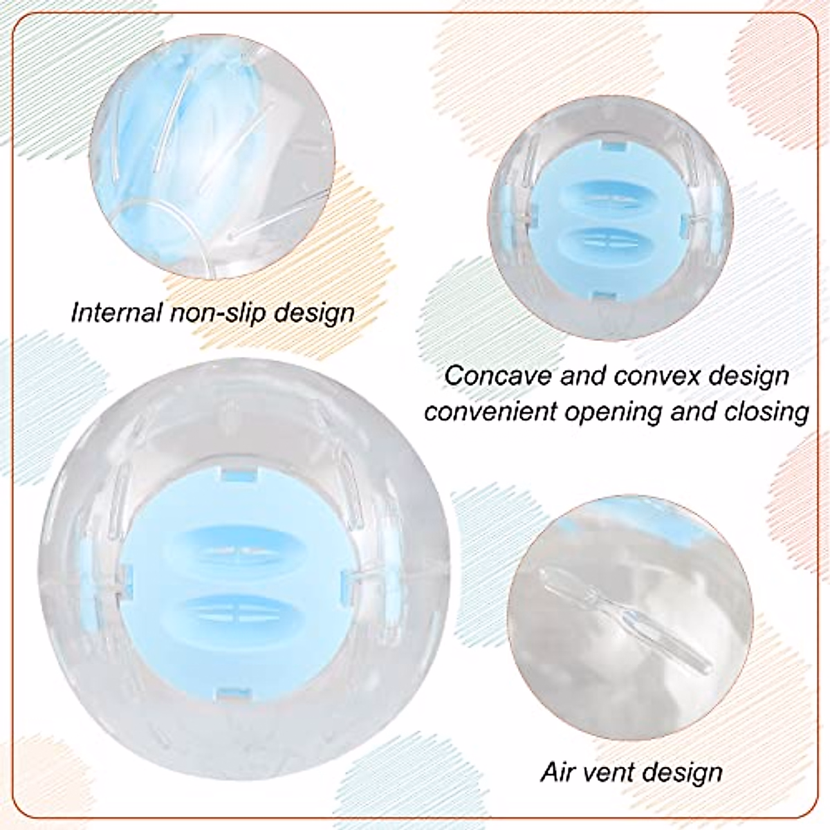 Andiker Hamster Ball, 5.52in Transparent Hamster Running Ball with Breathable Holes Easy to Install Hamster Exercise Ball for Small Animals to Keep Fit or Do More Sports Hamster Wheels