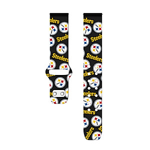 Game Time Pittsburgh Steelers Quick Change HD Watch Band Compatible with Samsung and More (Random 20mm Short)