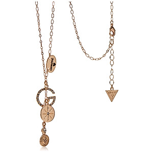 GUESS womens "Basic" Gold Pave G Linear Y-Shaped Necklace, 16" + 2" Extender