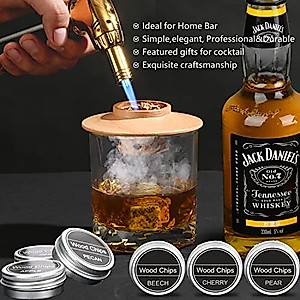 GEEZO Cocktail Smoker Kit with Torch,Six Flavors of Wood Smoker Chips with Exquisite Packaging, Bourbon Smoker Kit, Whiskey Drink Smoker Infuser Kit