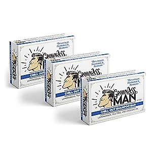 Grown Ass Man Co. - Solid Shampoo Bar Rich Lather 3 in 1: Hair, Beard & Body Wash - Plastic Free & Eco-Friendly, Natural & Organic Clean for All Hair Types, 4oz Bar (Chill Out, 3-Pack)