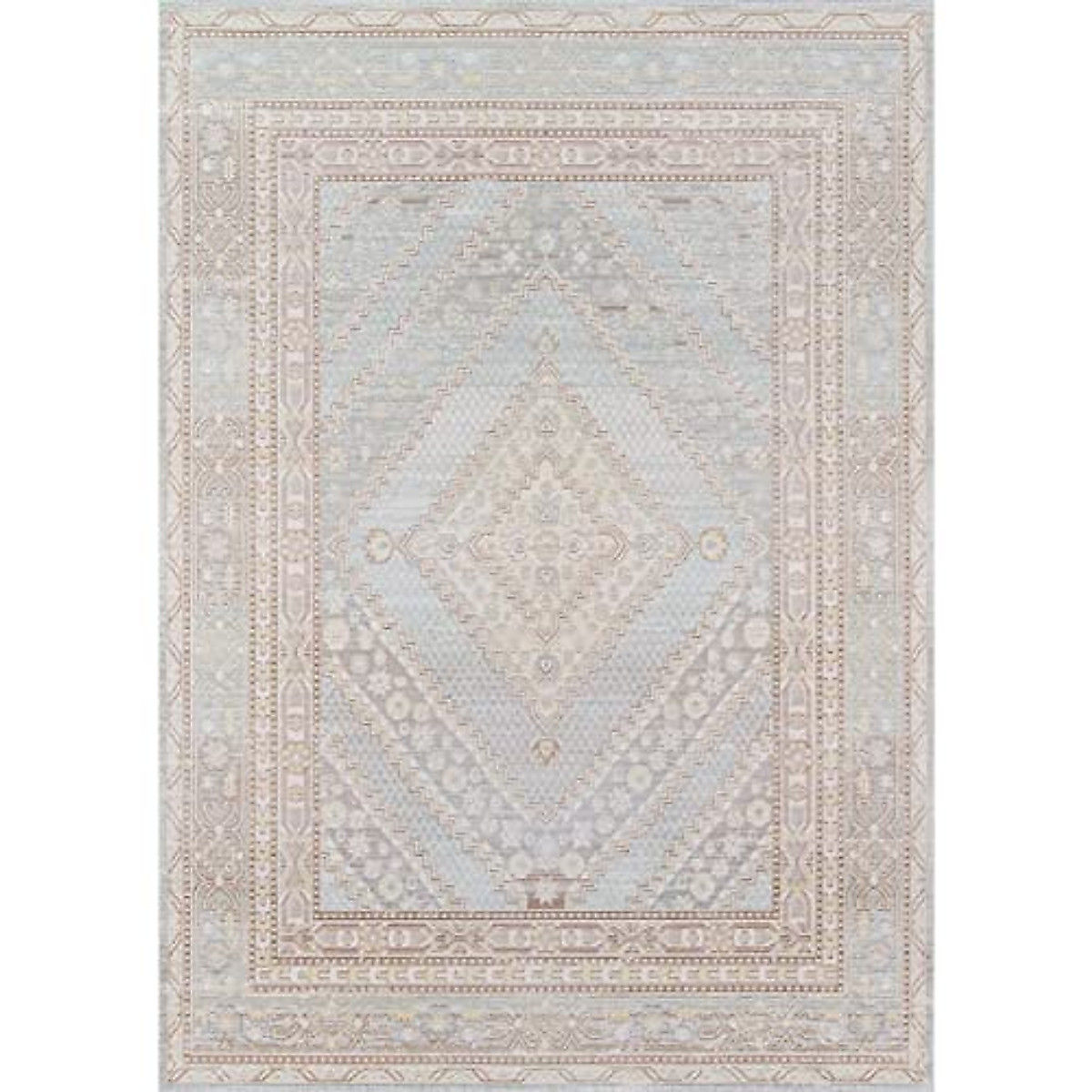 Momeni Isabella Traditional Geometric Flat Weave Area Rug, 7 ft 10 in x 10 ft 6 in, Blue