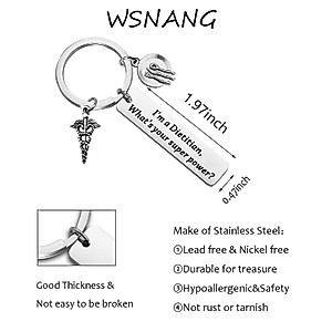 WSNANG Dietitian Gift Nutritionist Gift I'm a Dietitian What's Your Super Power Keychain RD Registered Dietitian Gifts Dietitian Graduation Gift (Dietitian KC)