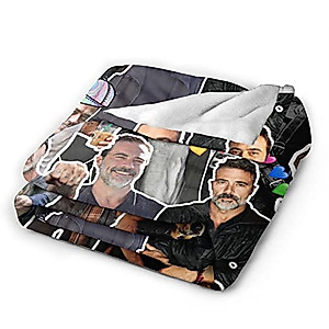 Blanket Jeffrey Dean Morgan Soft and Comfortable Warm Fleece Blanket for Sofa,Office Bed car Camp Couch Cozy Plush Throw Blankets Beach Blankets