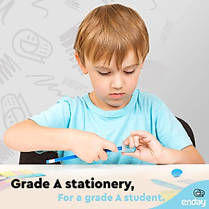 Pencil Sharpener Dual Hole Manual Blue, Jumbo Crayon Sharpener with Cover and Bin, Handheld Color Pencil Sharpeners for Large & Standard Pencils, Also Available in Red, Green, Purple, 1 Pc – by Enday