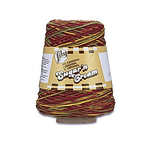 Lily Sugar'n Cream Cotton Cone Yarn, 14 oz, Autumn Leaves Ombre, 1 Cone