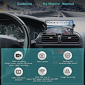 EWAY WiFi Wireless Backup Camera Compatible with iPhone/Android, Rear ...