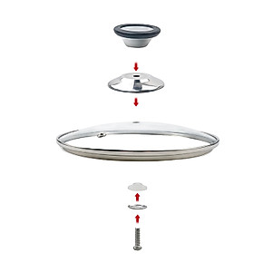 Tighall Universal Round Lid for Pans 6.5” Tempered Glass Pot Lid, with Steam Vent Hole and Heat Resistant Handle Replacement Frying Pan Cover Cookware