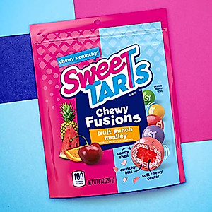 SweeTARTS Chewy Fusions Candy, Fruit Punch Medley, 9 Ounce