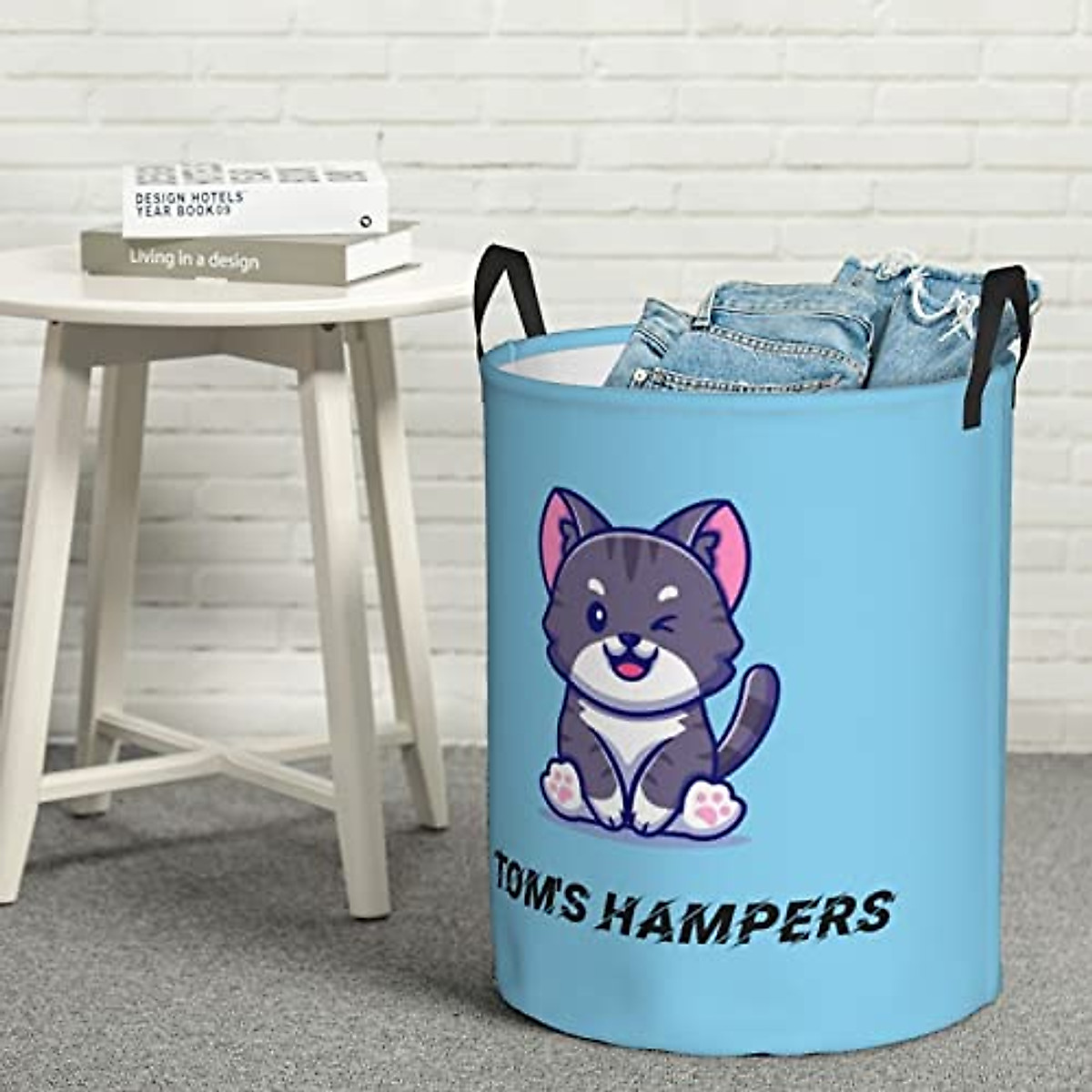 Personalized Hampers Custom Laundry Basket with Name, Customized Dirty Clothes Hamper with Photo/Text for Boys Girls Women Men, Collapsible Storage Basket with Handle for Bedroom, Small 16.5" x 13.8"