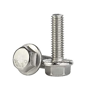 M8 x 20mm Flanged Hex Head Bolts Flange Hexagon Screws, Stainless Steel 304, DIN 6921, 20 PCS