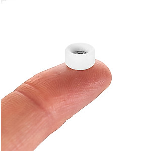 Teak Tuning Apex 61D Urethane Fingerboard Wheels - Slim Bowl Shaped, 7.5mm Diameter - ABEC-9 Stealth Bearings - Made in the USA - "White Snow" Colorway