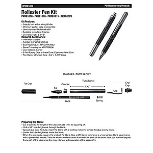 Penn State Industries PKRB1000SS Rollester Rollerball Pen Kit Starter Package Woodturning Project