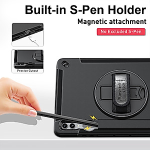 Case for Samsung Tab S9 Plus 2023: Miesherk Stock Heavy Duty Rugged Military Grade Shockproof Case for Galaxy Tab S9 Plus 12.4 Inch 2023 W/360° Stand - Handle - Shoulder Strap - S-Pen Holder - Black