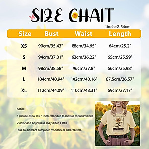 Anbech Women Sunflower Just Ray of The Sunshine Shirt Cute Graphic Summer Tops for Teens (S, Cream)