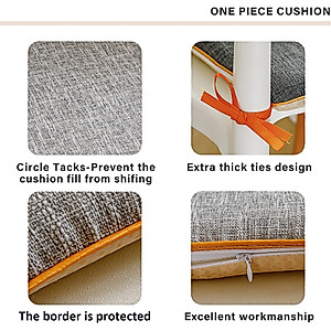 JREDDI Chair Cushions for Dining Chairs Set of 4 - Linen Kitchen Chair Cushions Set of 4, Dining Chair Cushions Set of 4, Chair Pads with Ties for Home Kitchen Office Decor (Beige, Hard Cotton)