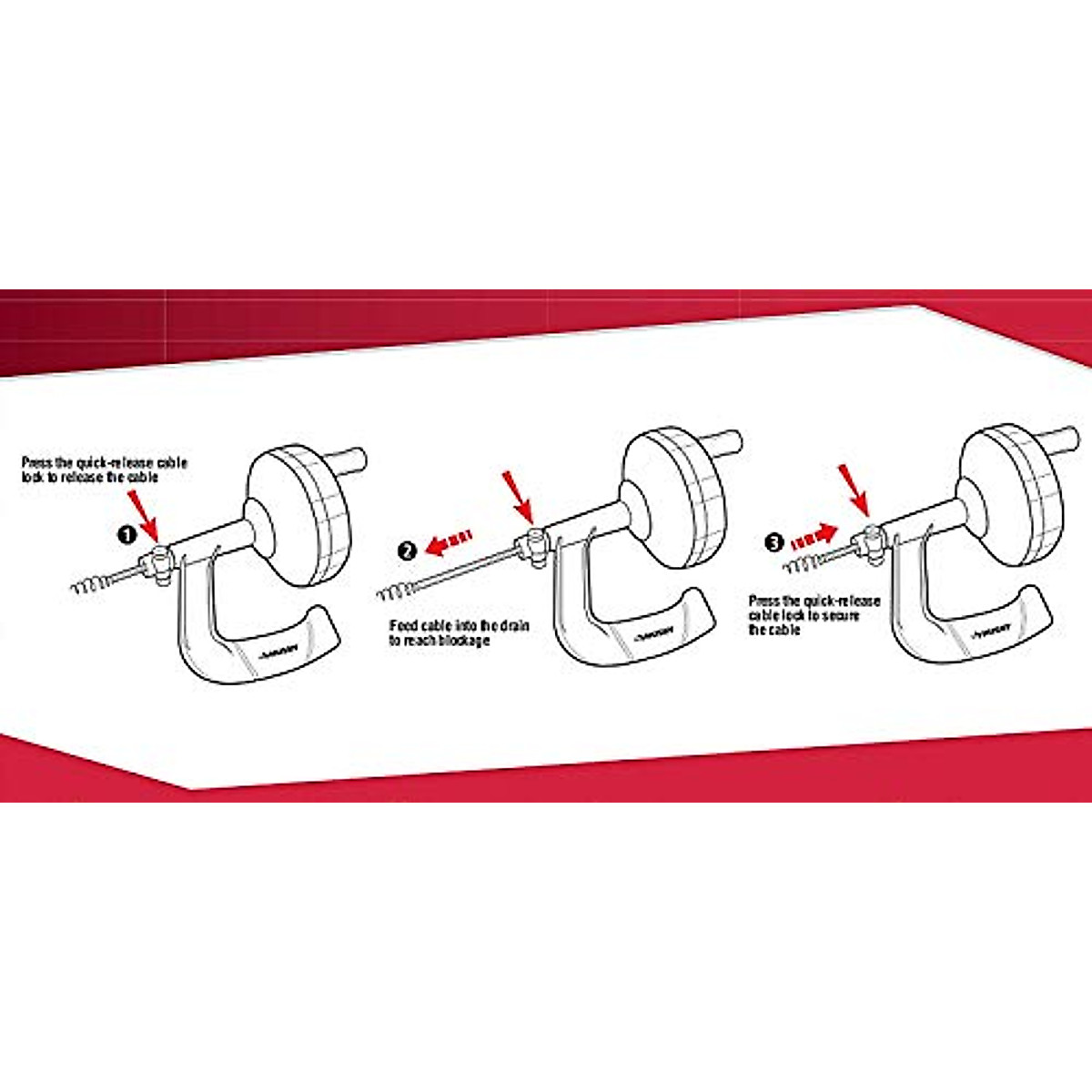 Husky 1/4 in. x 25 ft. Power Drum Auger