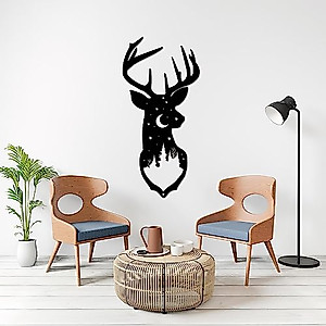 HUSSIO Deer Metal Sign, Buck deer wall hanging, Deer Hunting Wall Art, Deer Home Decor, Deer Head, Hunting Sign, Deer, Hunting, Metal Sign