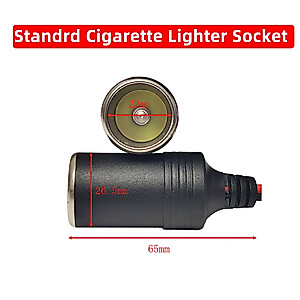 JINKAIMING Solar Panel Connector MC-4 Cable with Dual Cigarette Lighter Socket Female Seat Extension Cord with Cap 12V-24V 14AWG for Solar Generator Portable Power Station