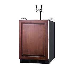 Summit Appliance SBC58BLBIADAIF 24" Wide Built-In Kegerator; ADA Compliant; Panel-ready Door (Panel Not included); 5.5 cu.ft Capacity; Automatic Defrost; Dual Tap System; Adjustable Thermostat