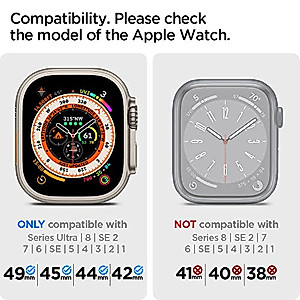 Spigen DuraPro Flex Designed for Apple Watch Band for Apple Watch Ultra 49mm, Series 8/7 45mm, Series SE2/6/SE/5/4 44mm and Series 3/2/1 42mm Adjustable Solo Loop Band Strap - Black