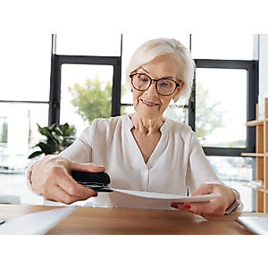 Better Office Products Heavy Duty Easy Grip Stapler, Effortless, with 1,000 Regular 1/4" Staples, High Capacity Compact Palm of Your Hand Size, Ergonomic Soft Grip