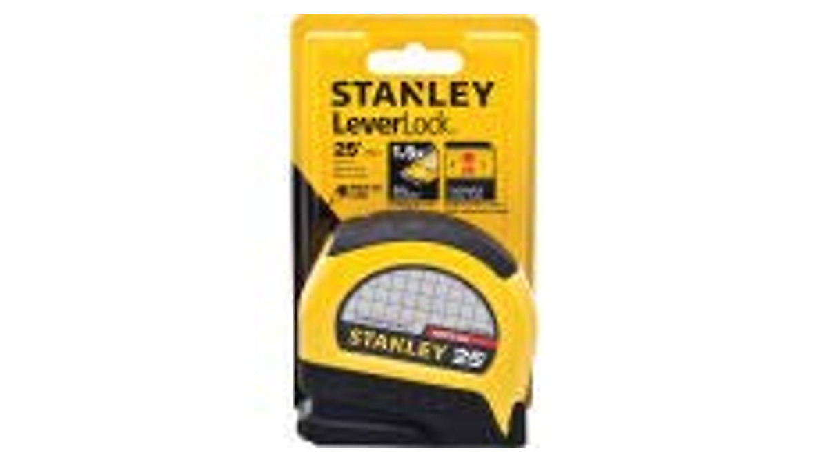 Stanley Center Read Tape Measure 25ft x 1in with Lock & Write-On Label