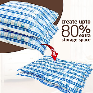 Vacuum Storage Bags, 6 Jumbo Space Saver Vacuum Seal Storage Bags for Clothes, Clothing, Comforters and Blankets
