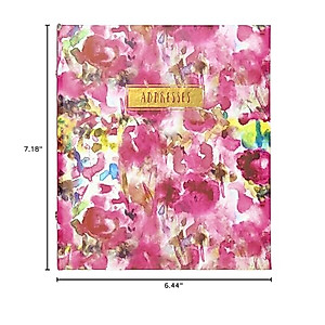 C.R. Gibson Floral Watercolor Refillable 6-Ring Address Book, 440 Entries, 6.5" W x 7.25" L