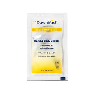 Dukal Moisturizing Lotion. Pack of 100 Hand & Body Lotion. Mild Coconut Fragrance Contains Aloe, Vitamin E, Alcohol-free formula Moisture Loss Prevention 0.35 oz Single-Use Packet. Scented Body Lotion