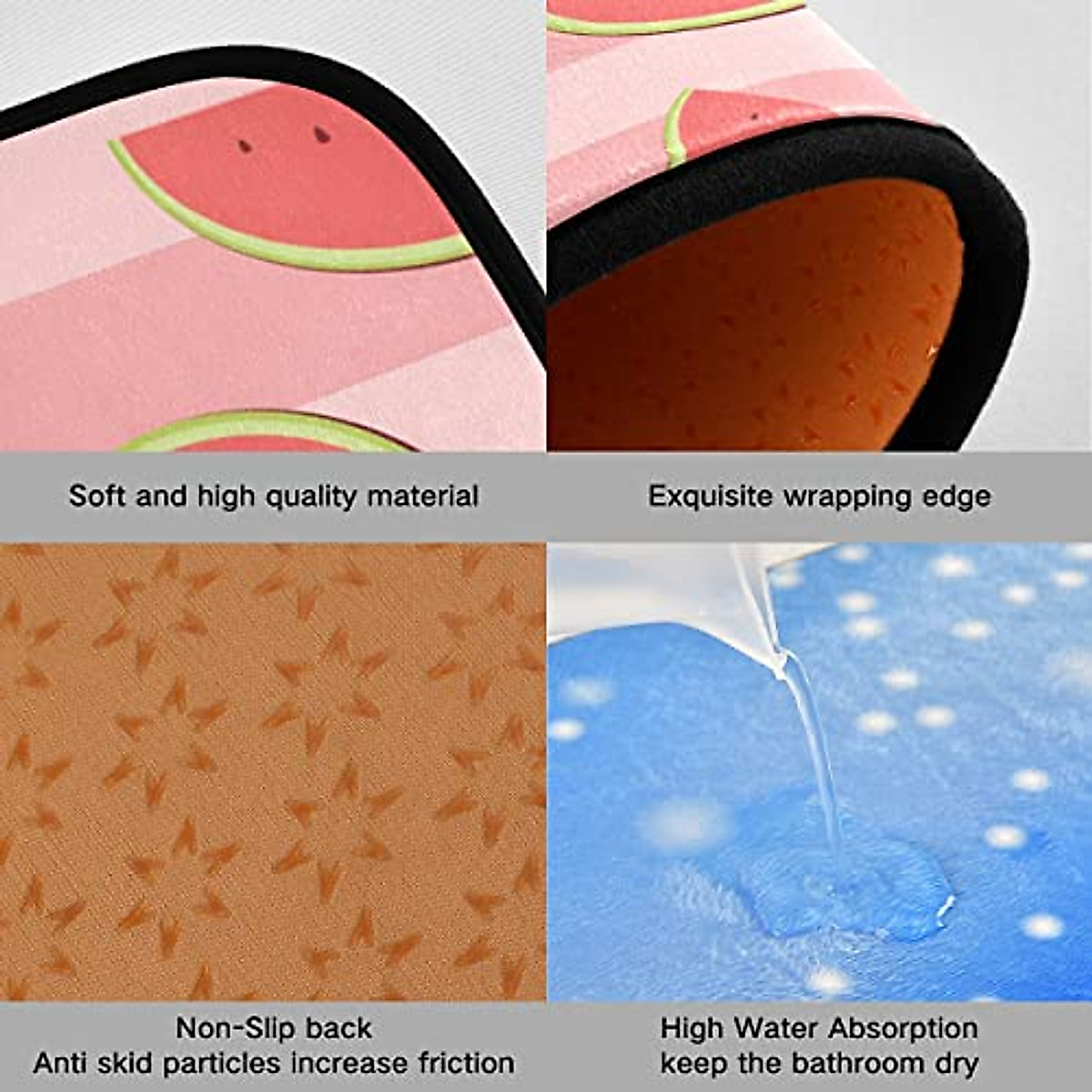 Pieces Watermelons Kitchen Rugs and Mats Set 2 Piece Non Slip Washable Runner Rug Set of 2 for Kitchen Floor Home Sink Ladunry Office