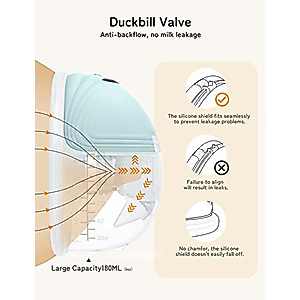 Besrey Wearable Breast Pump Hands Free with 3 Mode 12 Levels, Double Portable Electric Breast Pump of LED Display, Memory Function, Leak-Proof & Low Noise, 24mm All-in-One Painless Breastfeeding Pump