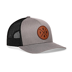 HAKA PNW Hat – Mesh Outdoors Trucker Hat for Men & Women, Adjustable Snapback Baseball Cap, Golf Hat - Synthetic Leather