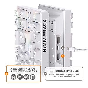LTC NB681 Nimbleback Wired 65% Mechanical Keyboard, RGB Backlit Ultra-Compact 68 Keys Gaming Keyboard with Hot-Swappable Switch and Stand-Alone Arrow/Control Keys (Hot Swappable Red Switch, White)