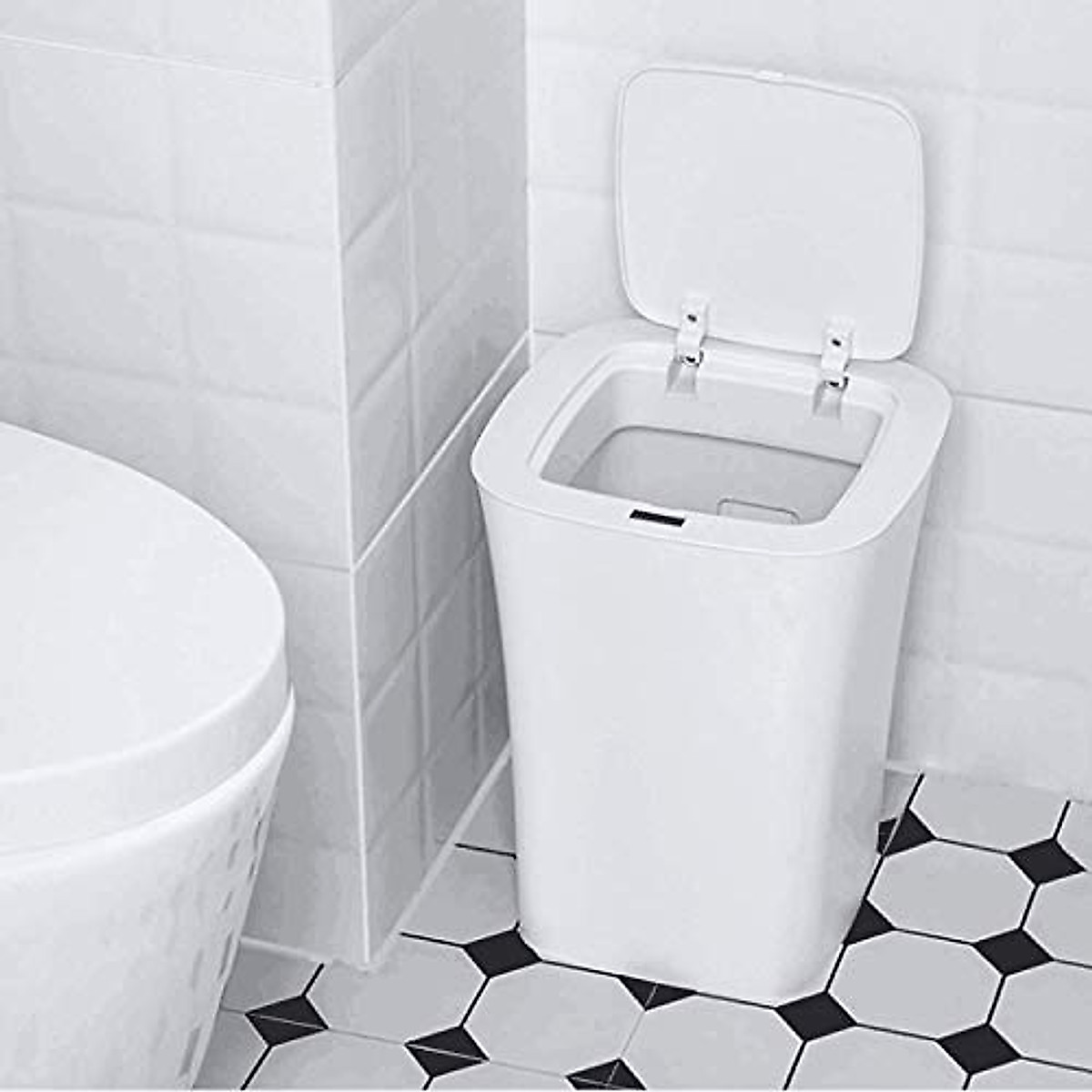 LXXSH Waterproof Smart Trash Can Household Induction Trash Can with Lid 10L Plastic Automatic Trash Can for Bedroom Kitchen Bathroom Trash Can for Bedroom