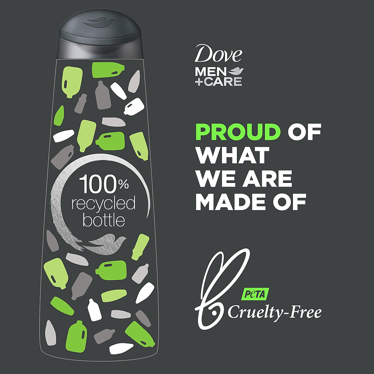 Dove Men+Care Fortifying 2 in 1 Shampoo and Conditioner, Fresh and Clean for Normal to Oily Hair with Caffeine and Menthol to Help Strengthen & Nourish Hair, 12 fl oz, Pack of 6