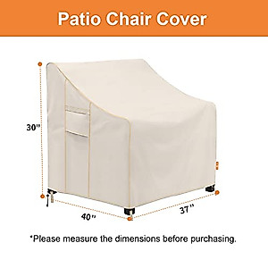 ZEJUN Patio Chair Covers, 2 Pack- Waterproof Patio Furniture Cover, 600D Durable Lounge Deep Seat Covers - 37''Lx40''Dx30''H, UV & Rip & Fade Resistant Covers for Patio Garden Lawn Sofa Wicker Chair