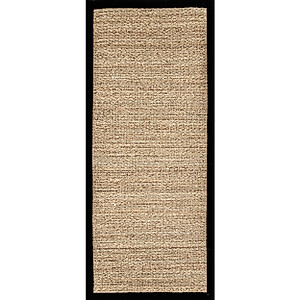 nuLOOM 2x6 Elijah Seagrass Area Rug, Black, Solid Farmhouse Style, Cotton Bordered, Basketweave, Natural Fiber, For Bedroom, Dining Room, Living Room, Hallway, Office, Kitchen, Entryway