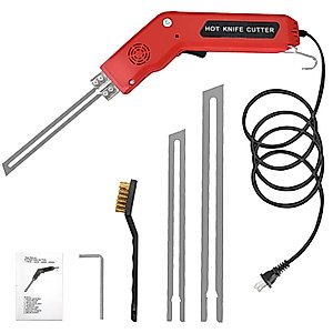 Foam Cutter 6 In 1 Hot Knife Cutting Tool 400℃ 200W Styrofoam Cutter Electric Hot Knife Foam Cutter With 2 Blades For EPS, XPS, EVA, KT Board, Sponge, Nylon (red)