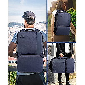 Carry on Backpack, Airline Approved 45L Travel Backpack with 3 Packing Cubes for Men Women, Water Resistant Expandable Overnight Weekender Luggage Daypack Suitcase Duffel Bag, Gift for Travelers, Blue