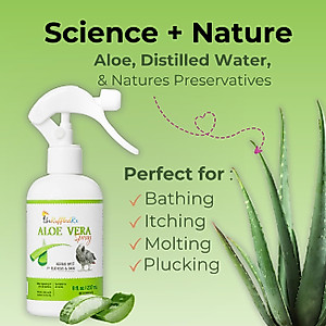 UnRuffledRx Aloe Vera Bird Bath Spray for Daily Care & Skin Health 8 Fl Oz - Soothe, Soften, and Protect Your Bird