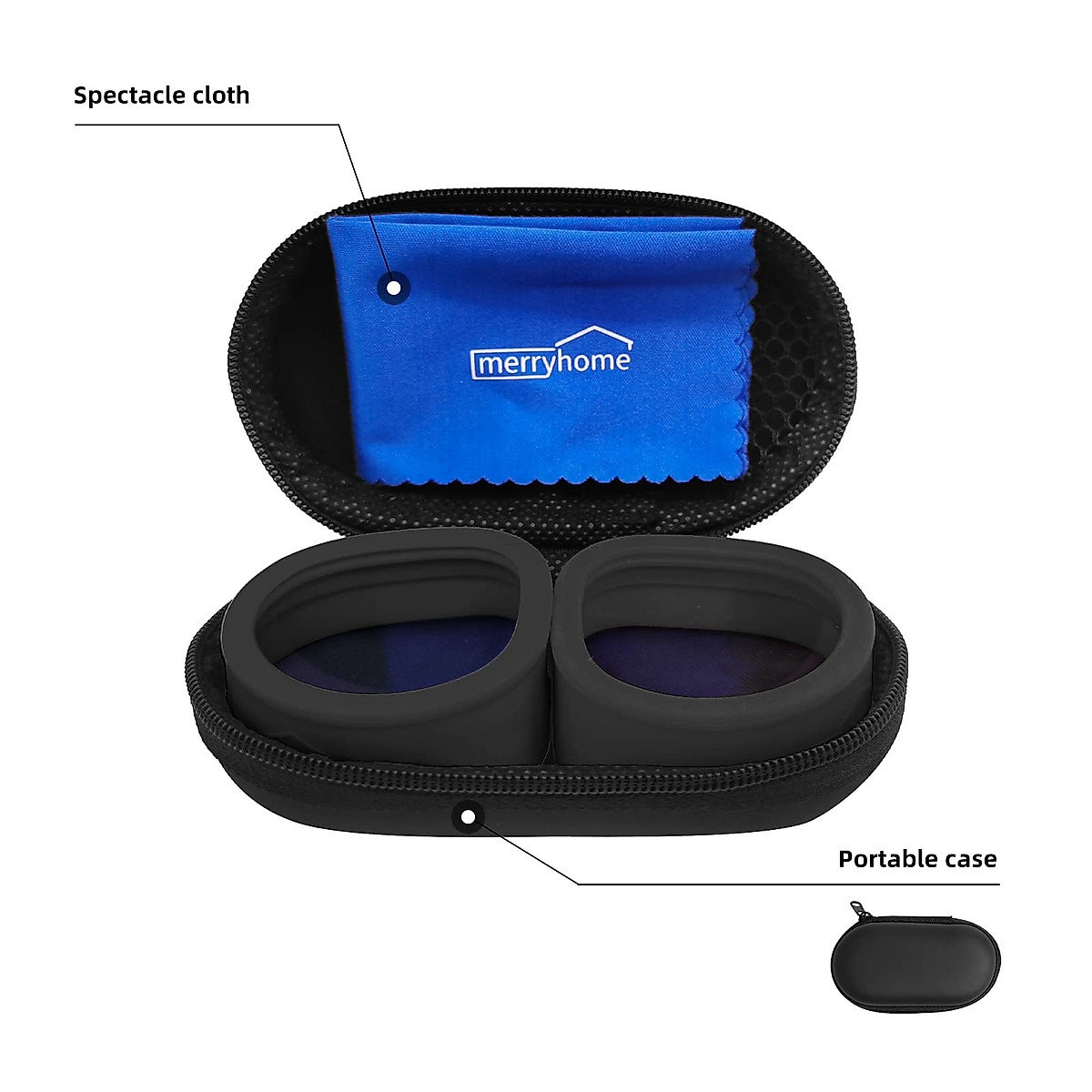 Merryhome(1 Pack) VR Lens Protector, Blue Light Glasses, for Quest 3S/ Quest 2 Accessory, Not for Quest 3, Lens Replacement, Anti-Glare, Dust, Easy to Install-Black