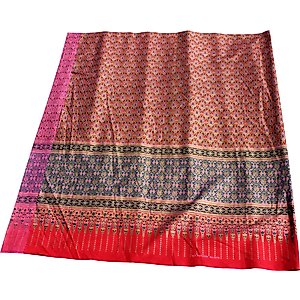 Full Funk Sukhothai Batik Fabric in Traditional Thai Floral Print 70x40 inch, Red