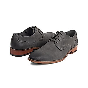 Kenneth Cole Unlisted Mens Dress Shoes Cheer Buck Classic Cap-Toe Lace-Up Memory Foam Insole, Grey, 10